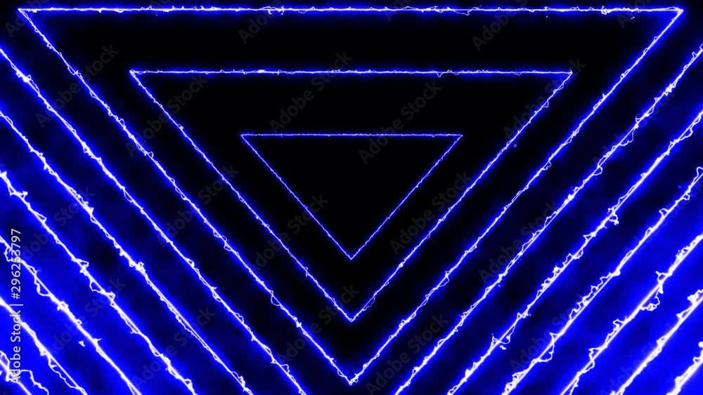 4K triangle Abstract Background neon glow color moving seamless art ...
