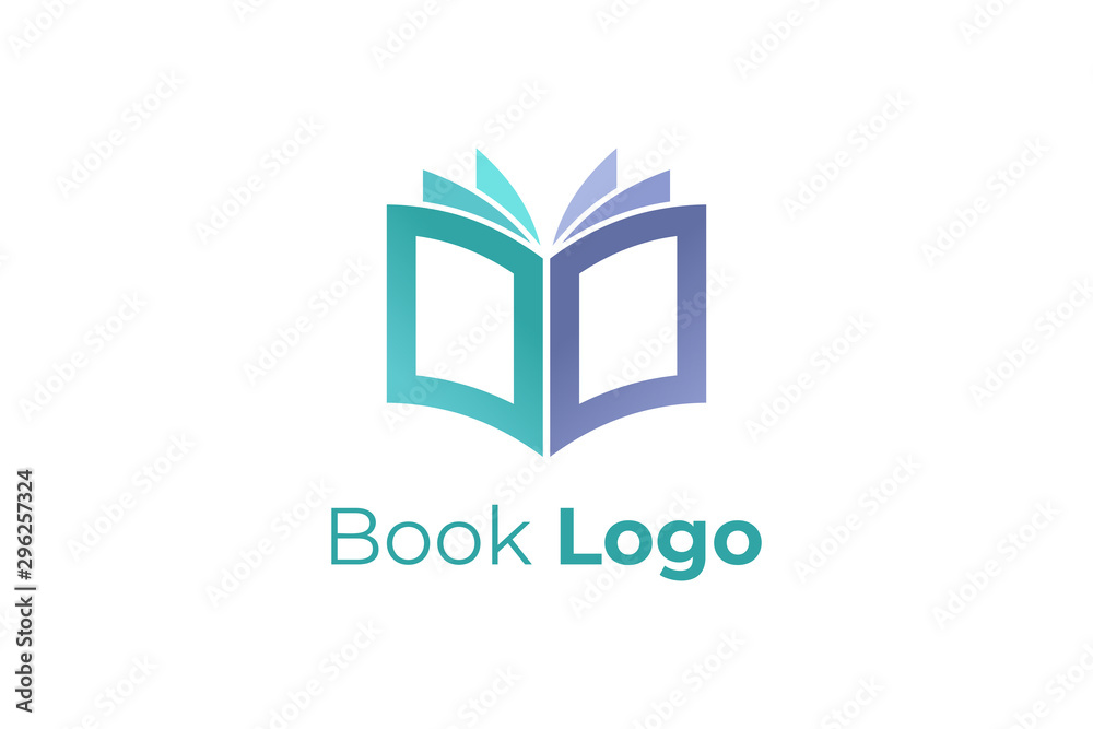 Open Book Logo Education Symbol Paper Icon Vector Illustration Stock ...