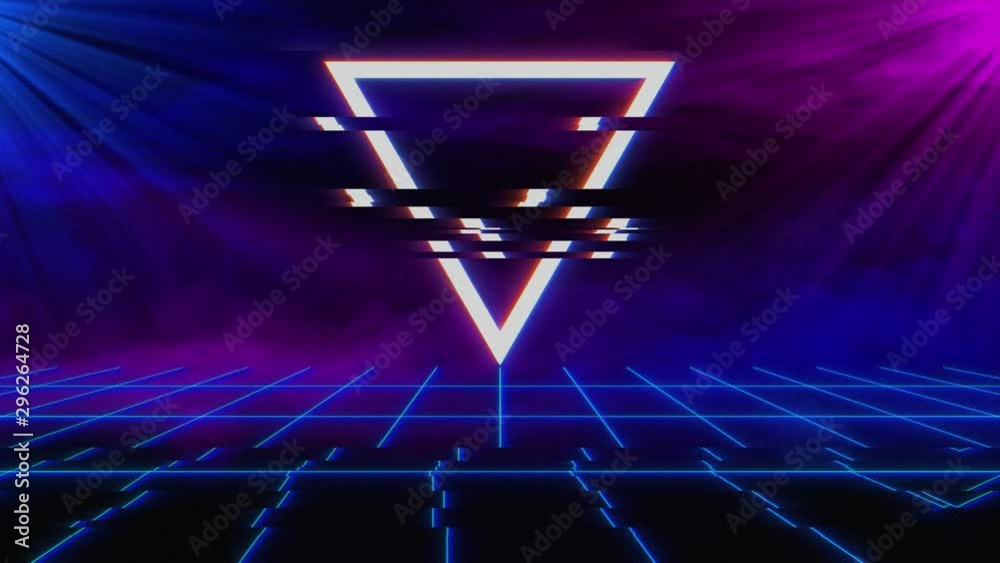 Retro Triangle Glitch futuristic 80's neon - Synthwave / Vaporwave ...