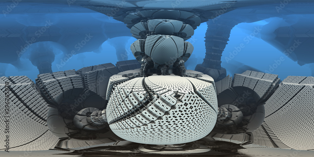 360 degree alien time machine, abstract background, equirectangular ...