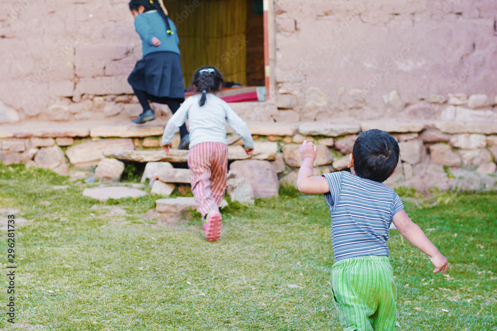 Native american children playing outside. Stock Photo | Adobe Stock