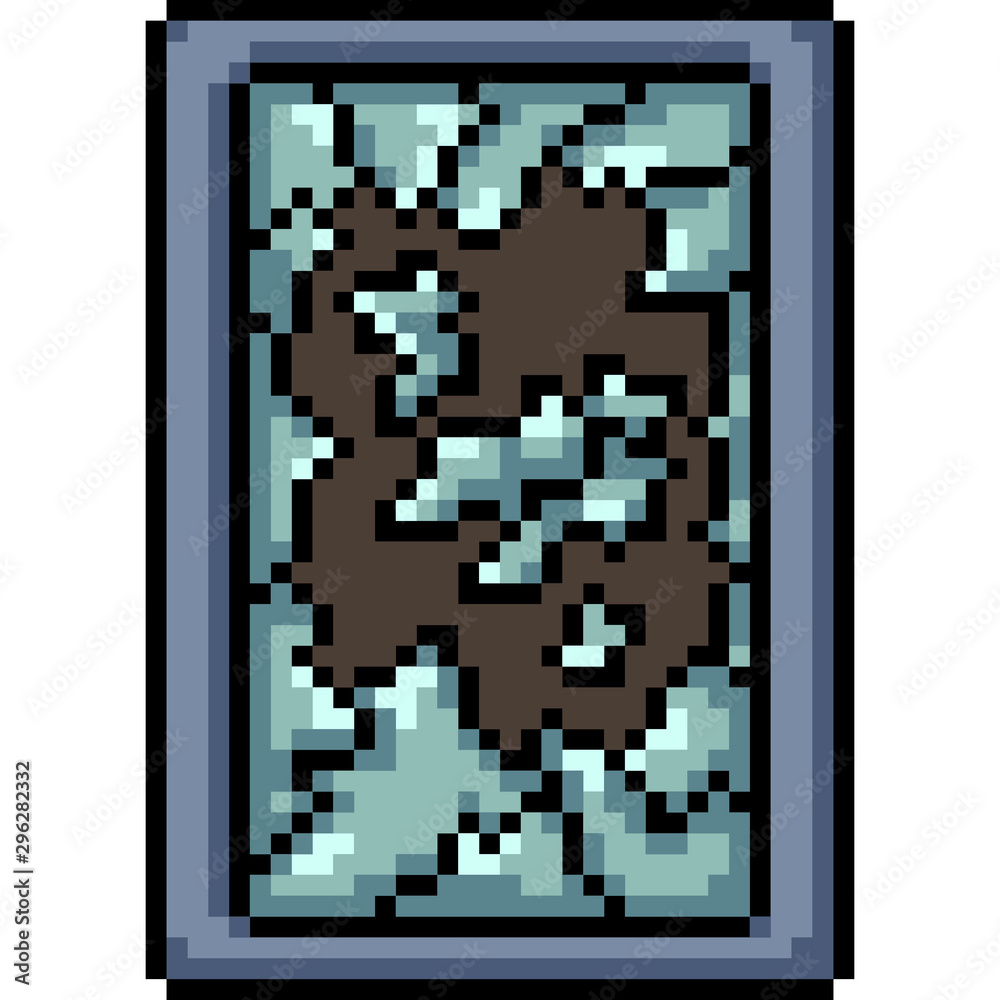 vector pixel art mirror broken Stock Vector | Adobe Stock