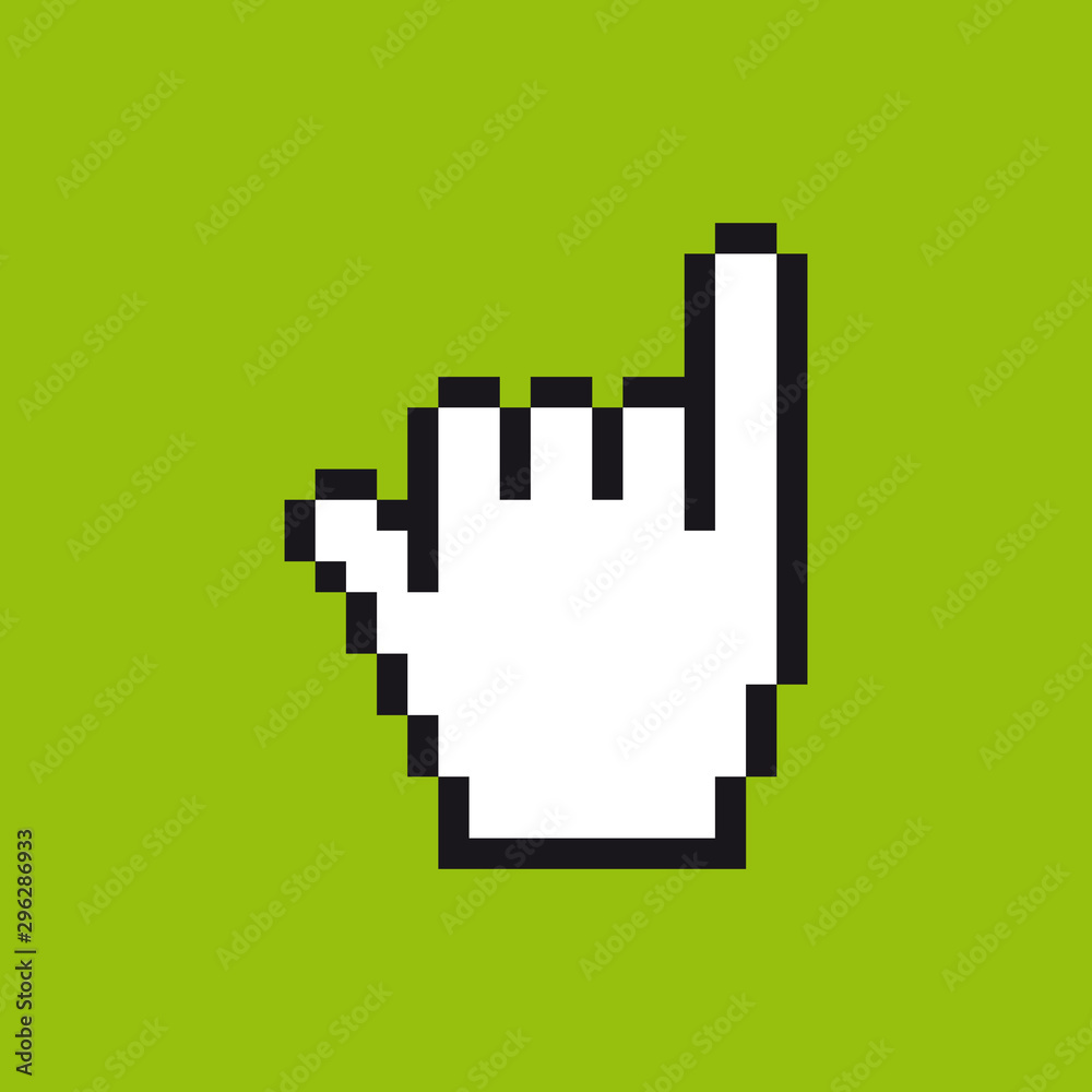 Vector pixel cursor hand icon in gestures meaning in western cultures ...