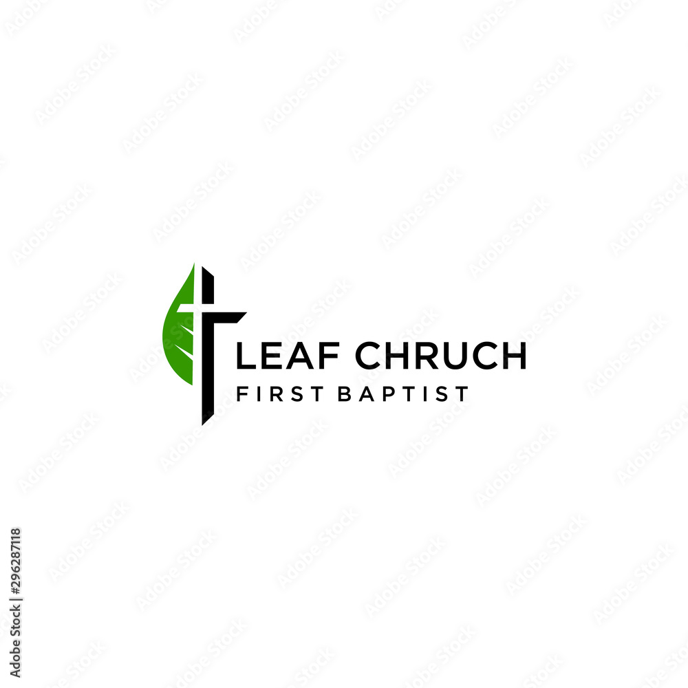 Church logo sign modern vector graphic abstract tree leaf sign ...