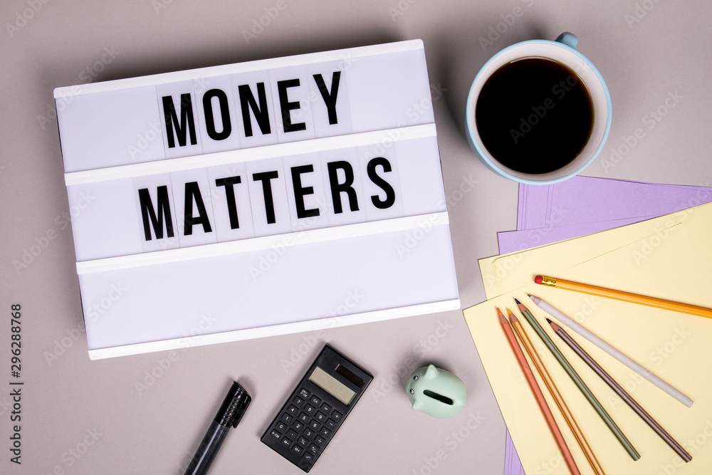 Money Matters. Finances, revenue, economy and profit concept Stock ...