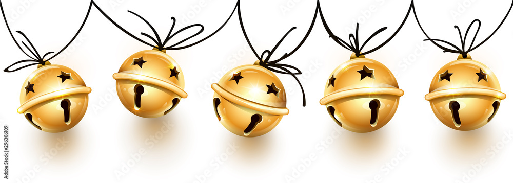 Gold Christmas Sleigh Bells