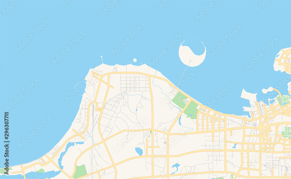 Printable street map of Haikou, China Stock Vector | Adobe Stock