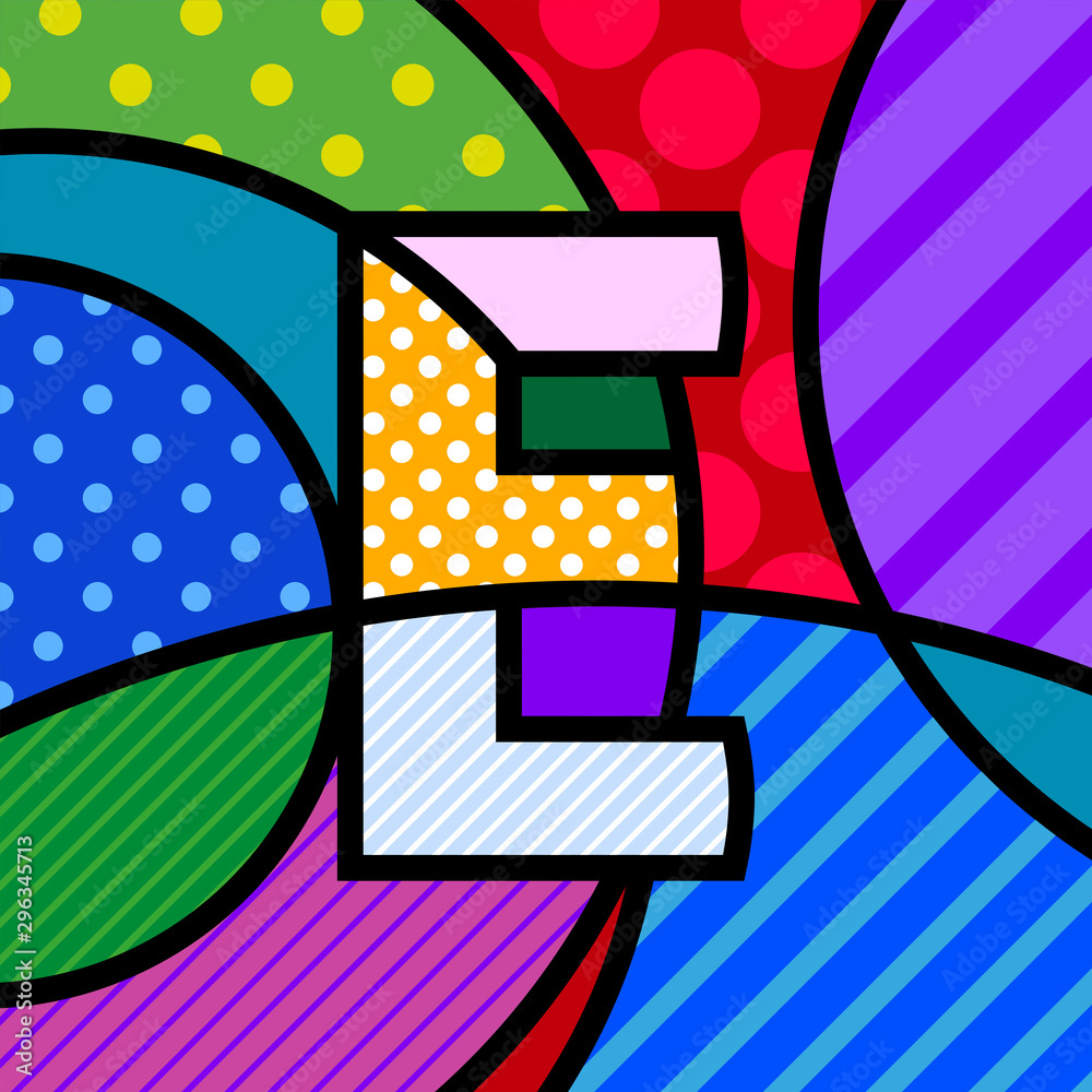 E Pop Art modern alphabet letter for your design. Stock Vector | Adobe ...