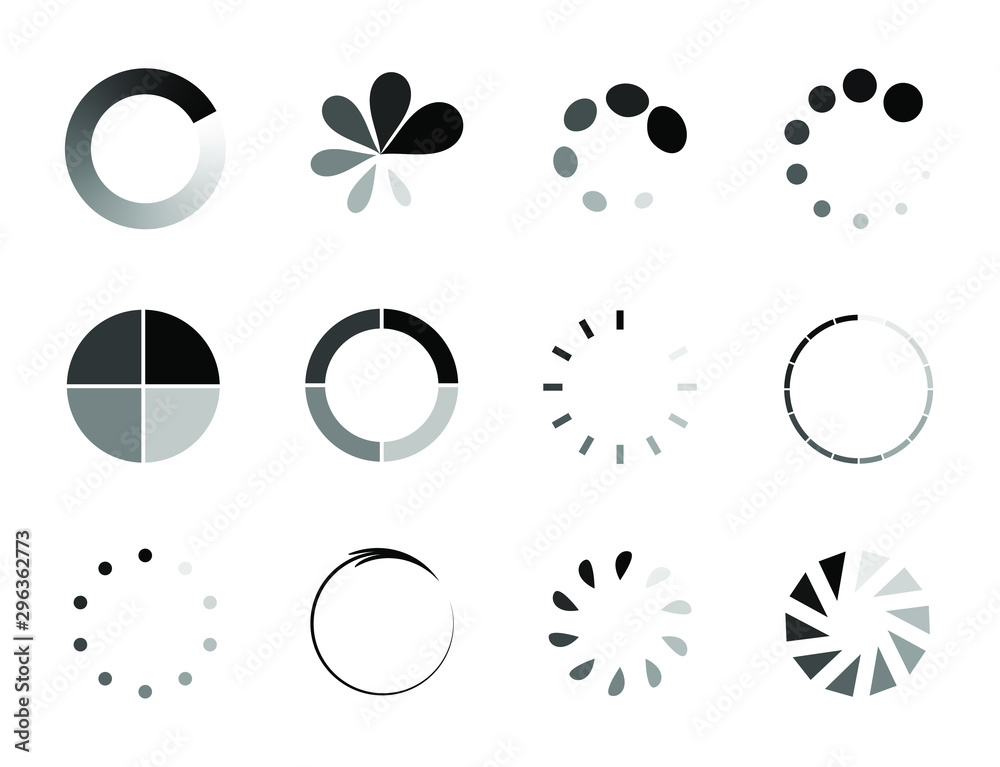 collection of circle loader, wait load spining circle, buffering ...
