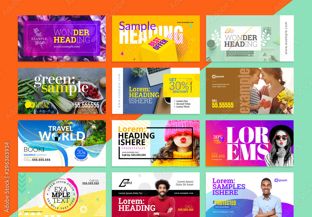 Landscape Social Media Post Layouts Stock Template | Adobe Stock