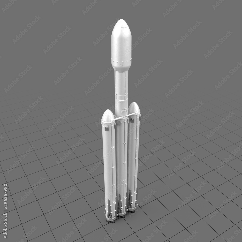 Realistic Falcon Heavy Rocket Model Stock 3D asset | Adobe Stock