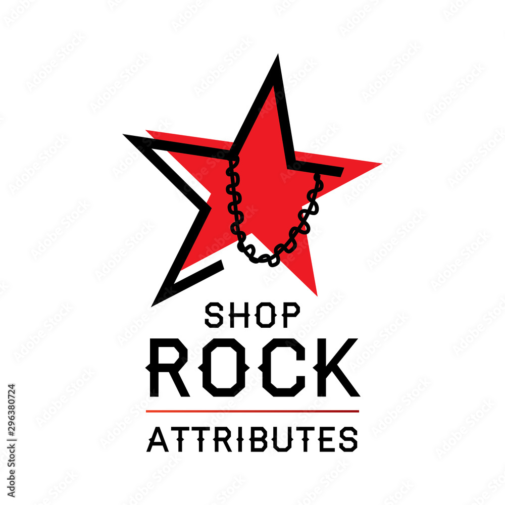 Vector logo for rock shop paraphernalia and symbols Stock Vector ...