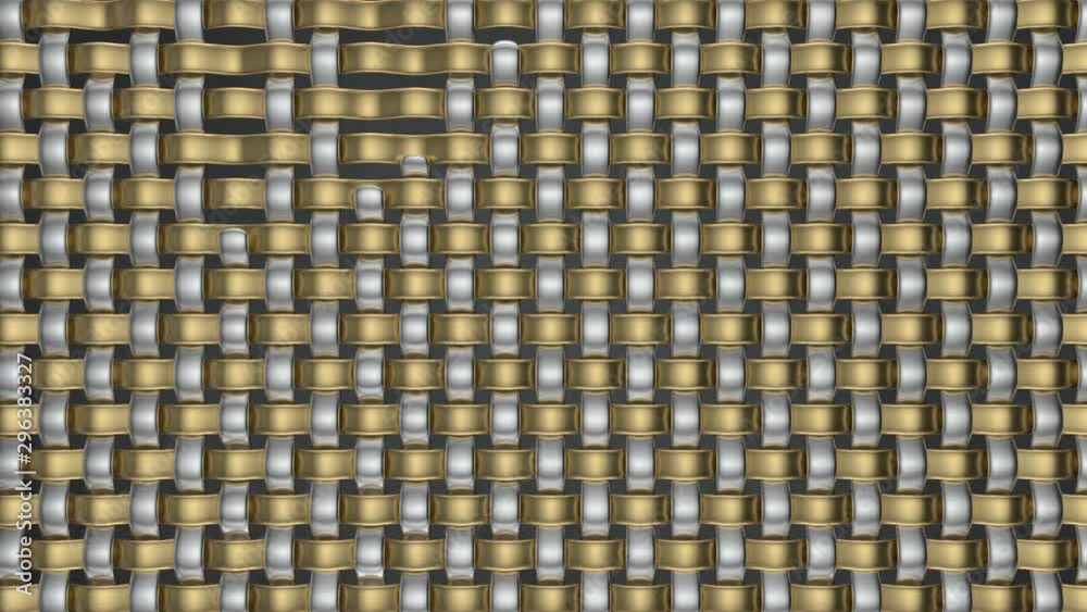 Weaving with gold and silver thread to create a pattern and design ...