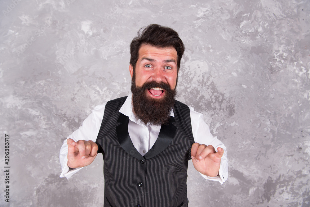 Hora dance. Happy jewish man dance on abstract wall. Bearded man dance ...