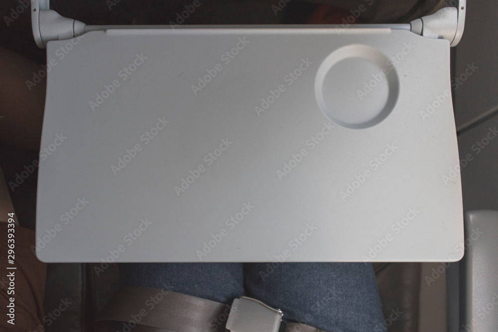 Airplane Tray Table Opened, Airplane Seat Table. Stock Photo | Adobe Stock