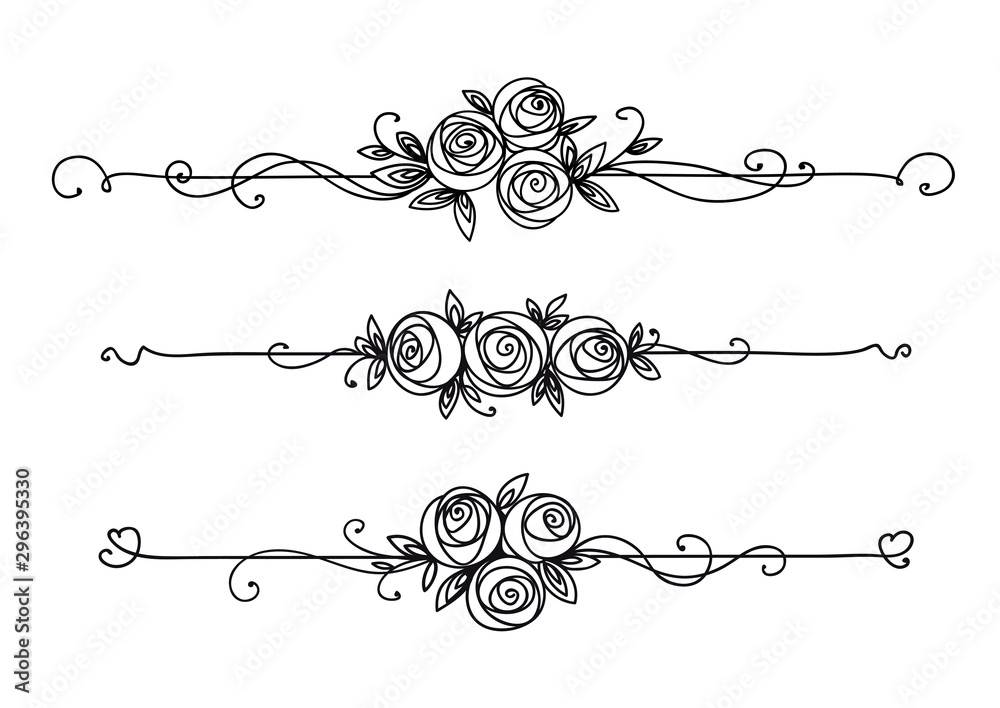 Floral elegant patterns black and white. Cover page design. Vintage ...
