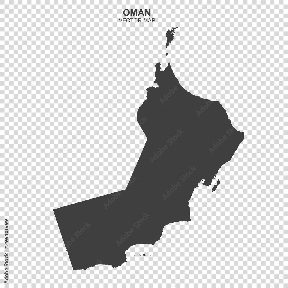 political map of Oman isolated on transparent background Stock Vector ...