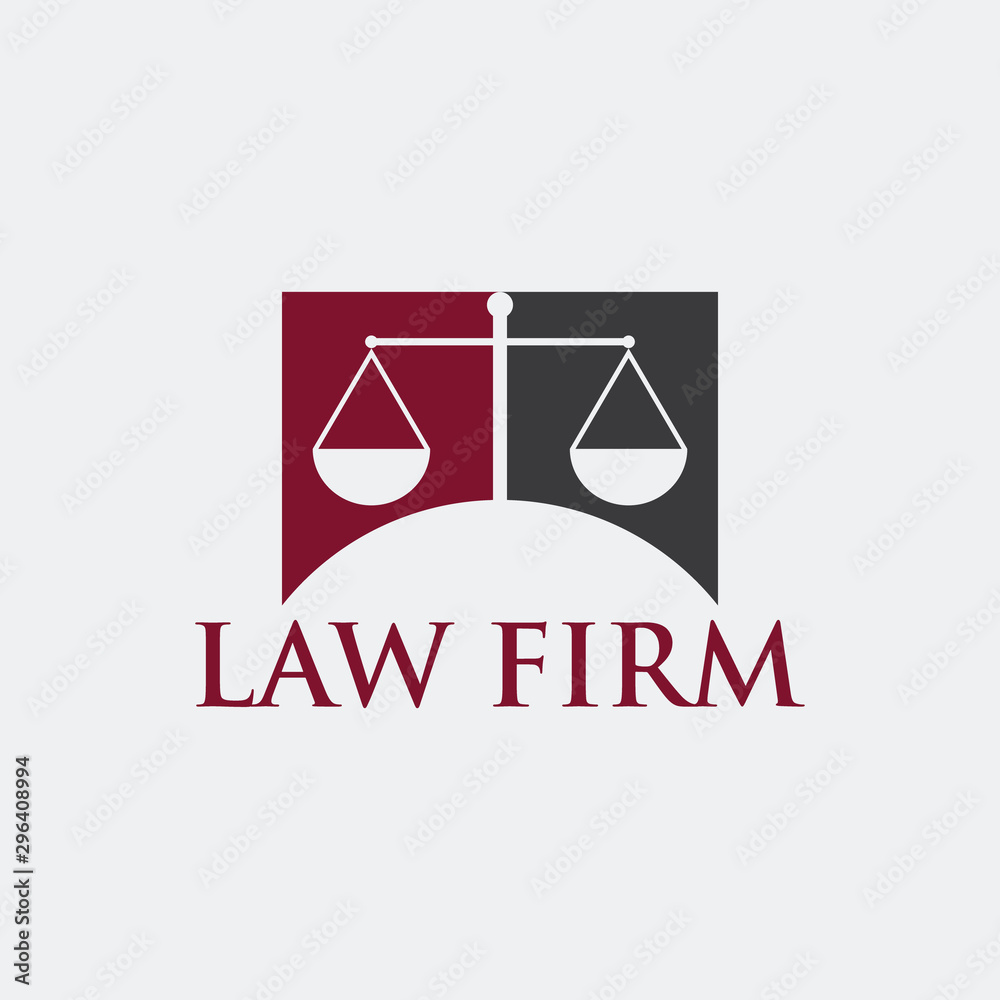 Lawyer Attorney Legal Law firm Logo design vector template Negative ...