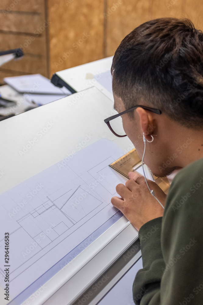 University or College Student Studying and Working in an Open Plan ...