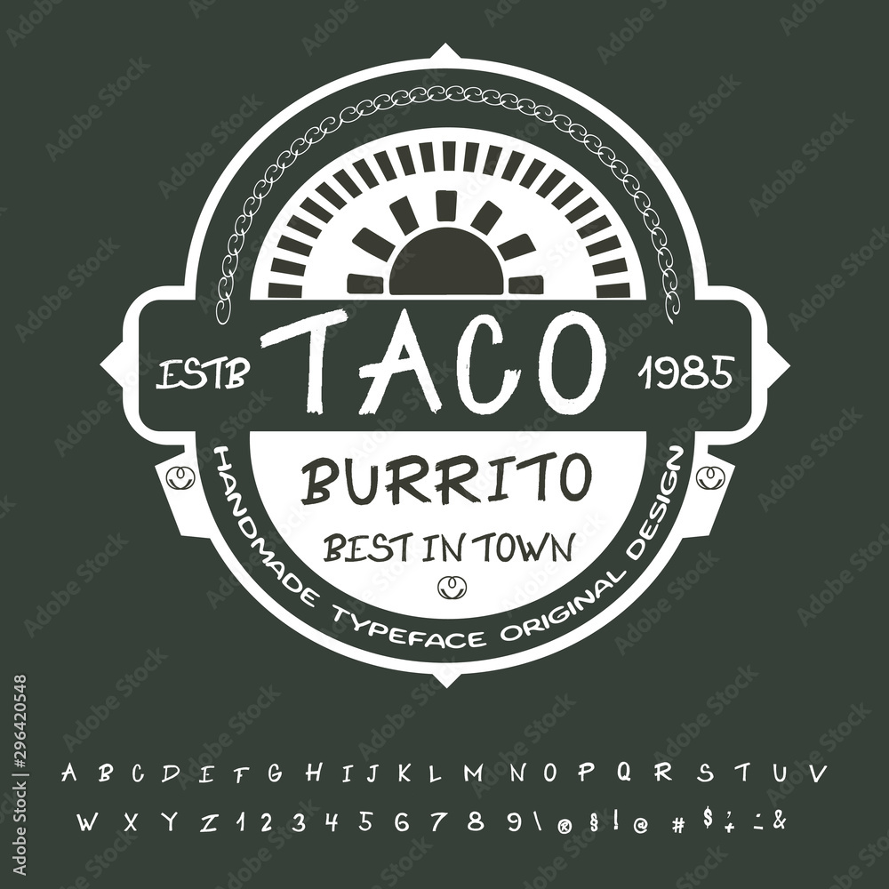 Hand drawn vintage retro font. Outdoor advertising of American ...