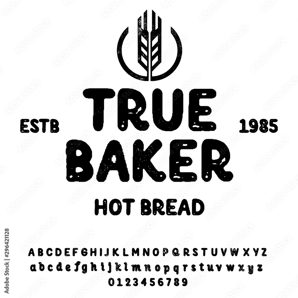 Hand Made Font"Bakery" custom handwritten alphabet. Original Letters ...