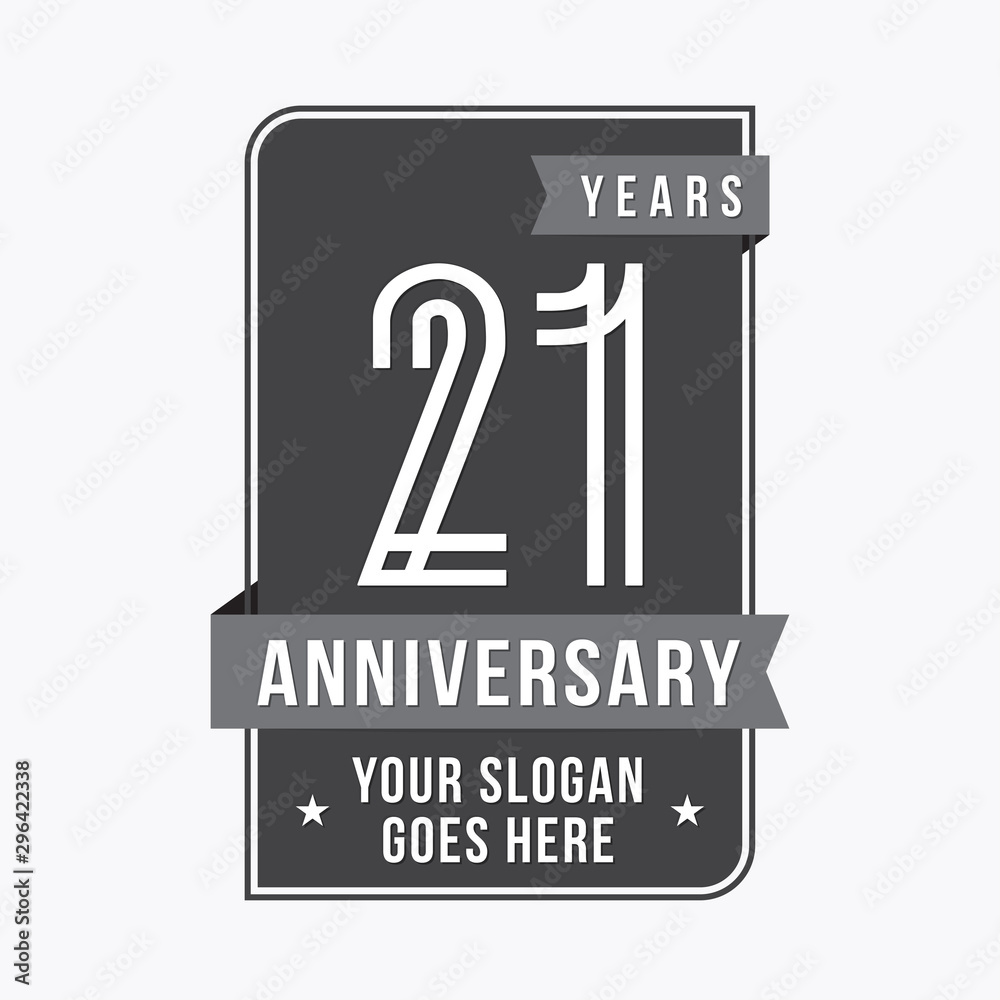 21 years anniversary design template. Twenty-one years celebration logo ...