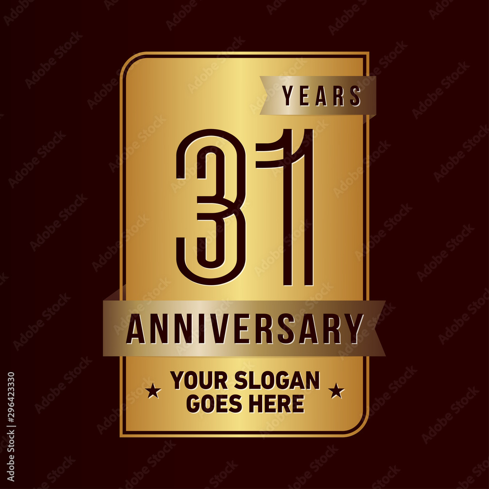 31 years anniversary design template. Thirty-one years celebration logo ...