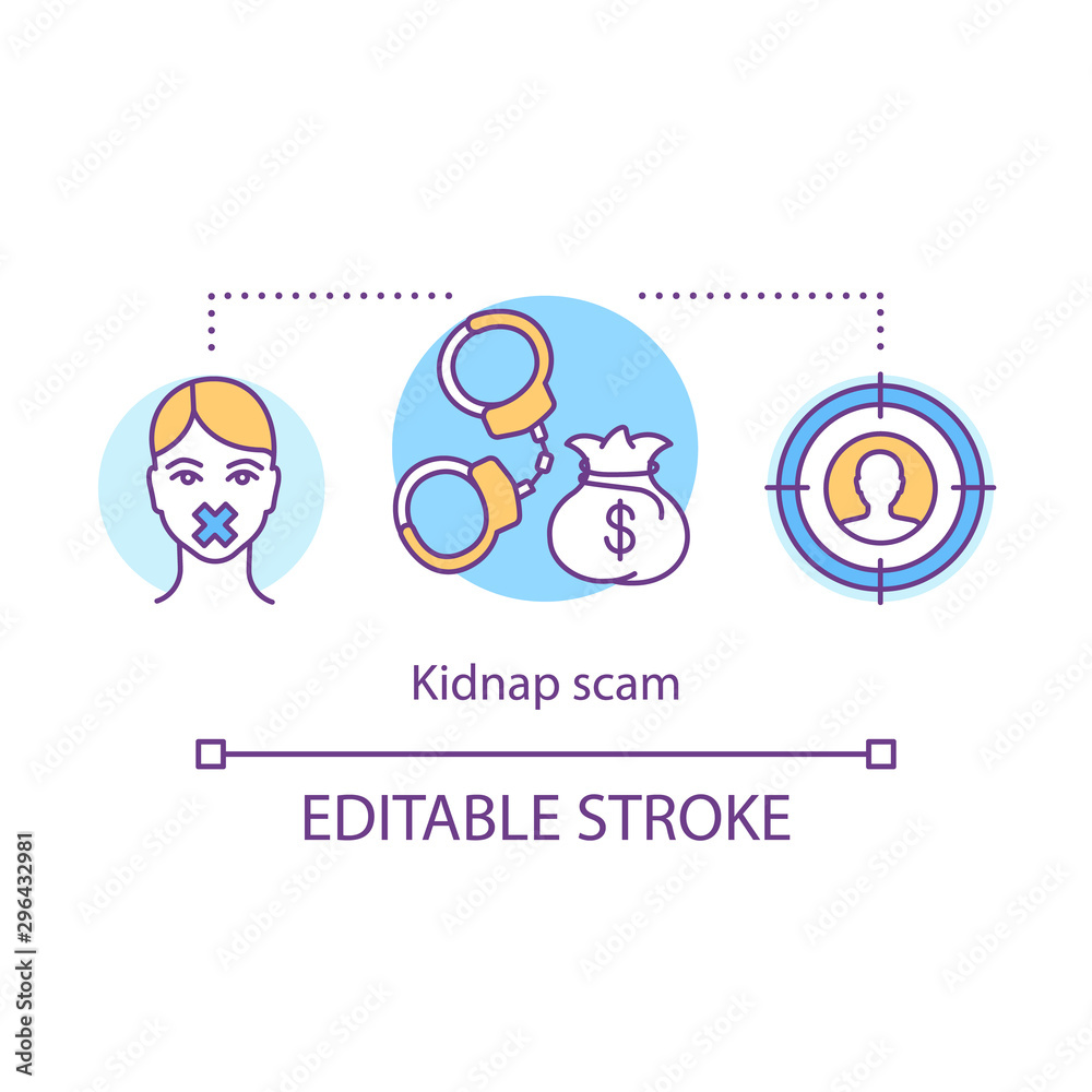 Kidnap scam icon. Stealing person idea thin line illustration ...