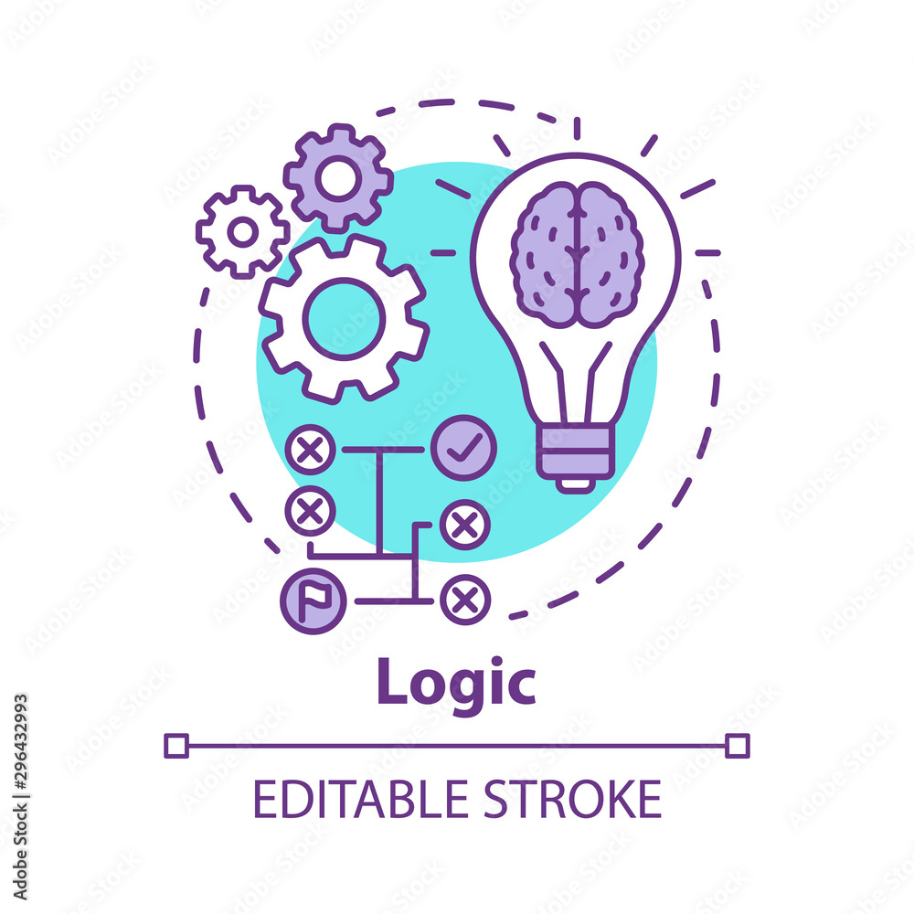 Logic concept icon. Thinking process thin line illustration. Rational ...