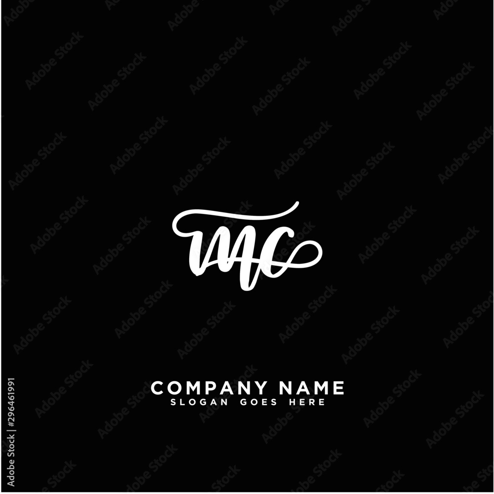 MC Initial handwriting logo concept Stock Vector | Adobe Stock