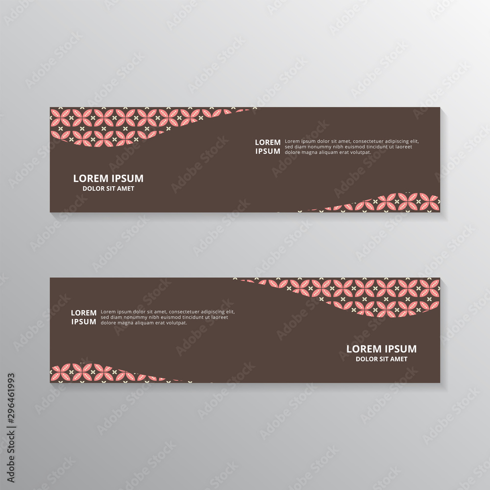 indonesian batik banner template, web header, footer, layout modern ...