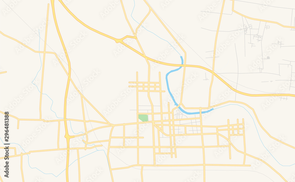 Printable street map of Xiangcheng, China Stock Vector | Adobe Stock