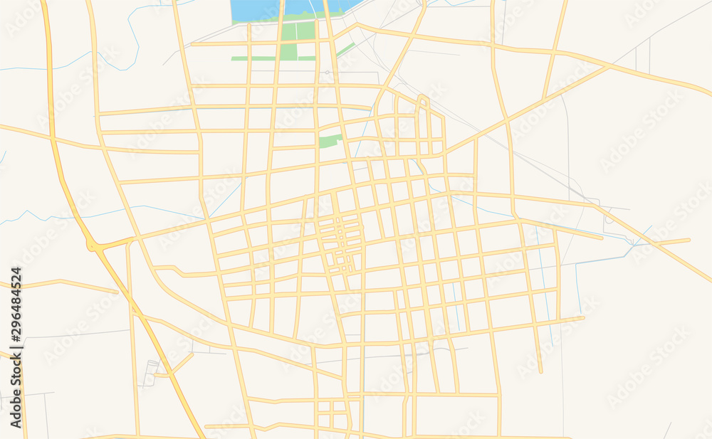 Printable street map of Panjin, China Stock Vector | Adobe Stock