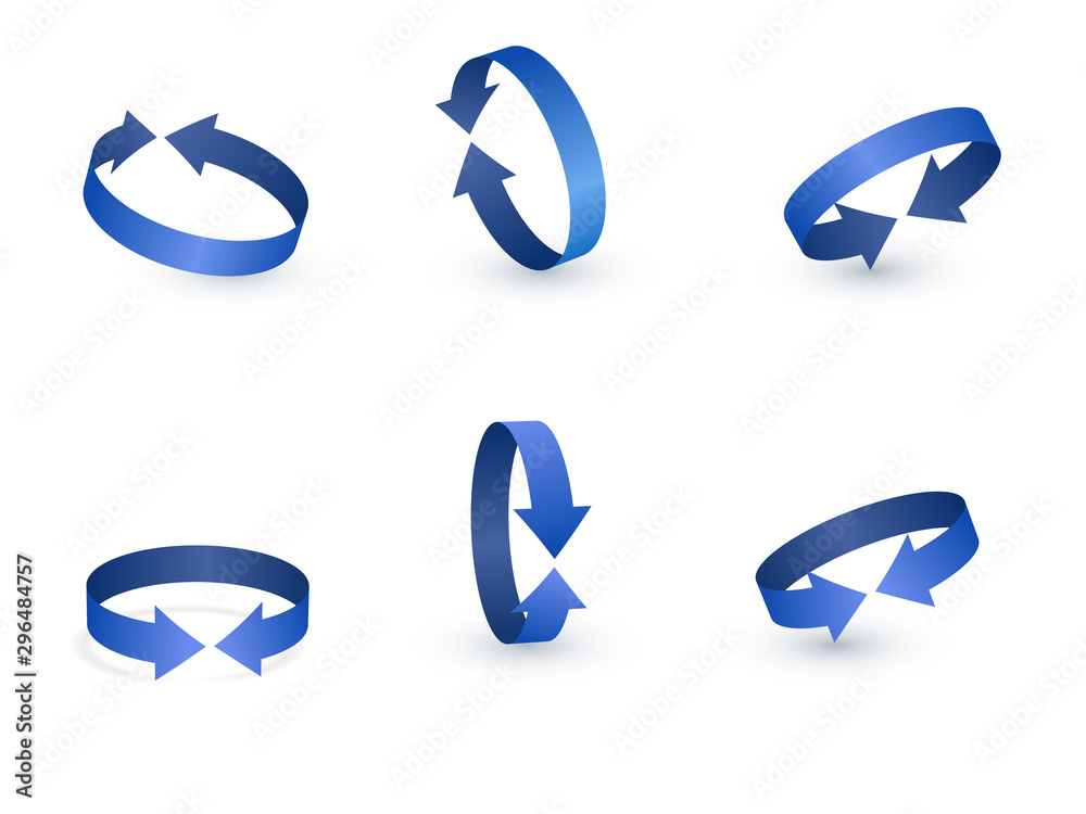 3D rotation sign icon. 360 rotation arrows Sign. Stock Vector | Adobe Stock