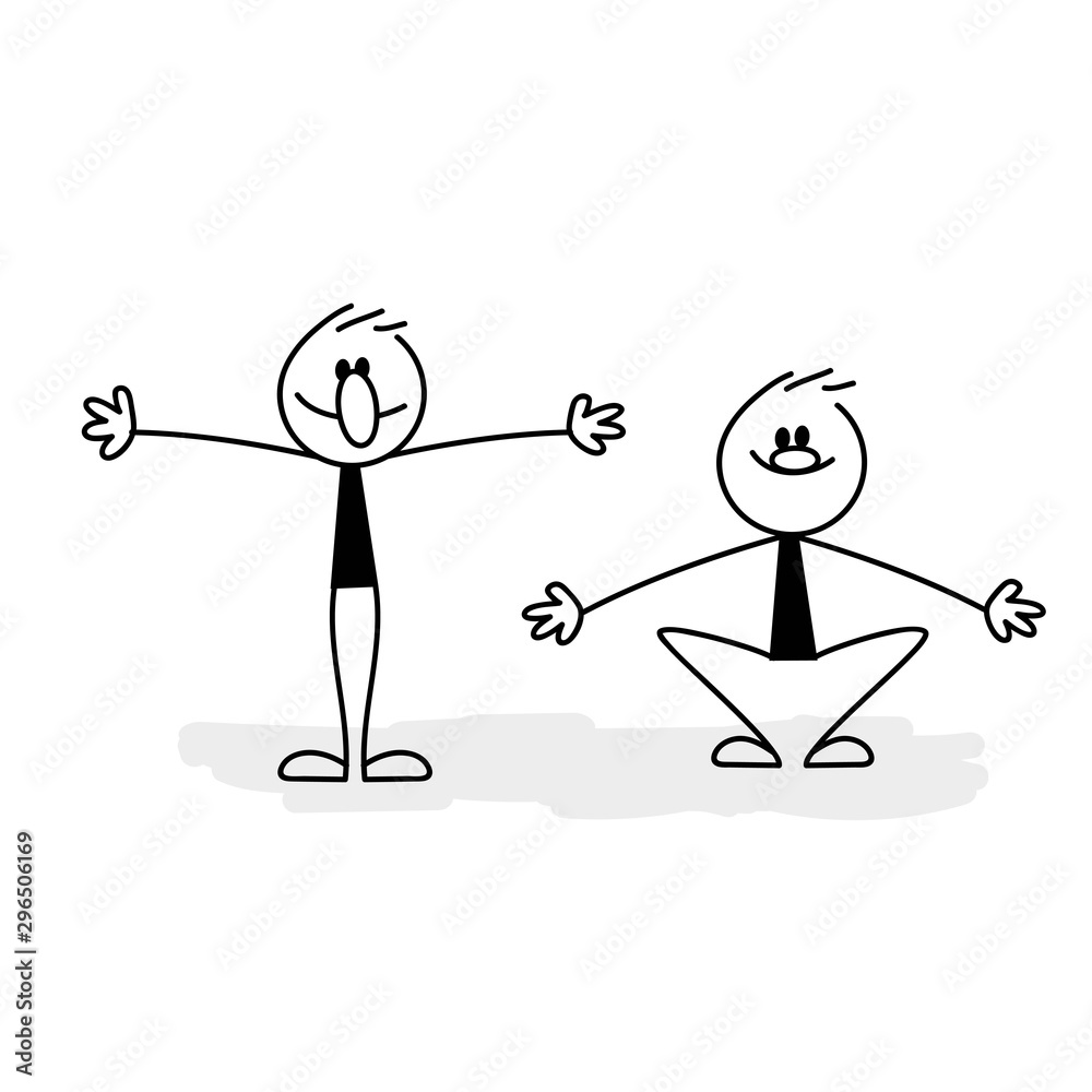 Vector illustration. Stick figure. Stock Vector | Adobe Stock