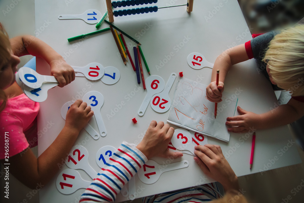 kids learning numbers, children study math Stock Photo | Adobe Stock