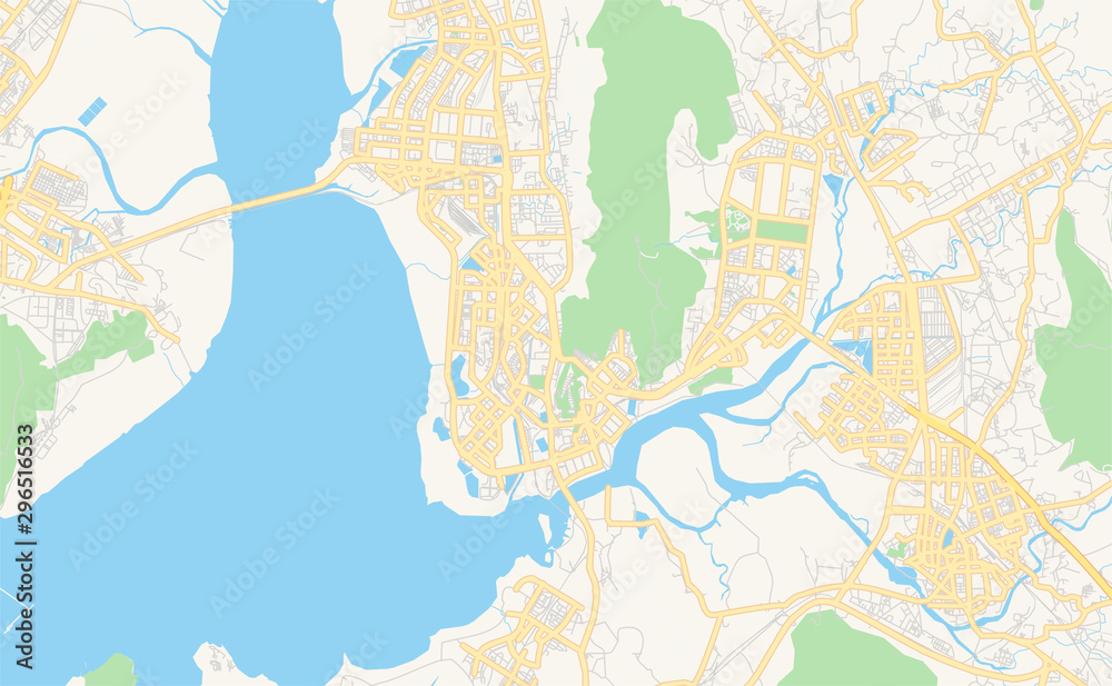 Printable street map of Navi Mumbai, India Stock Vector | Adobe Stock
