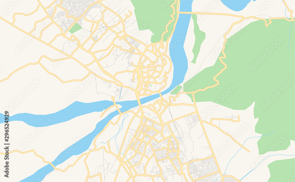 Printable street map of Jammu, India Stock Vector | Adobe Stock