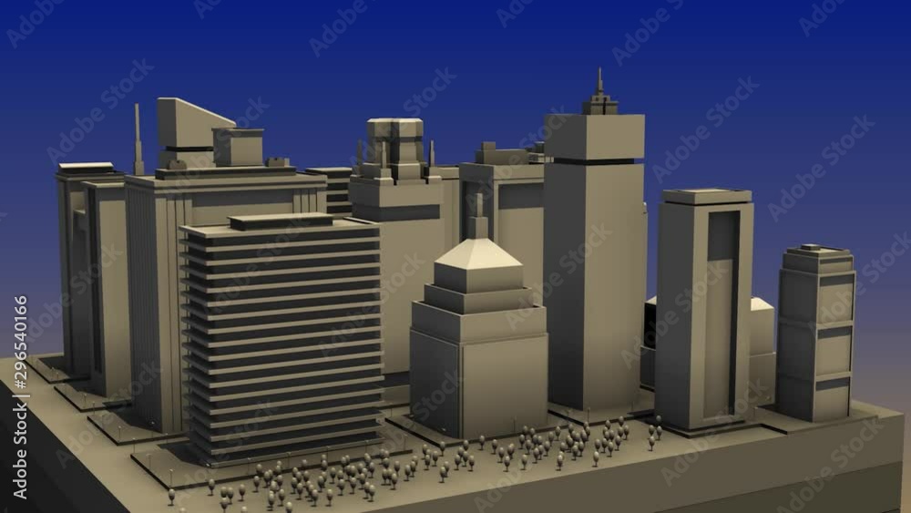 Vídeo do Stock: Abstract 3D layout of city. Animation. Model layout and ...