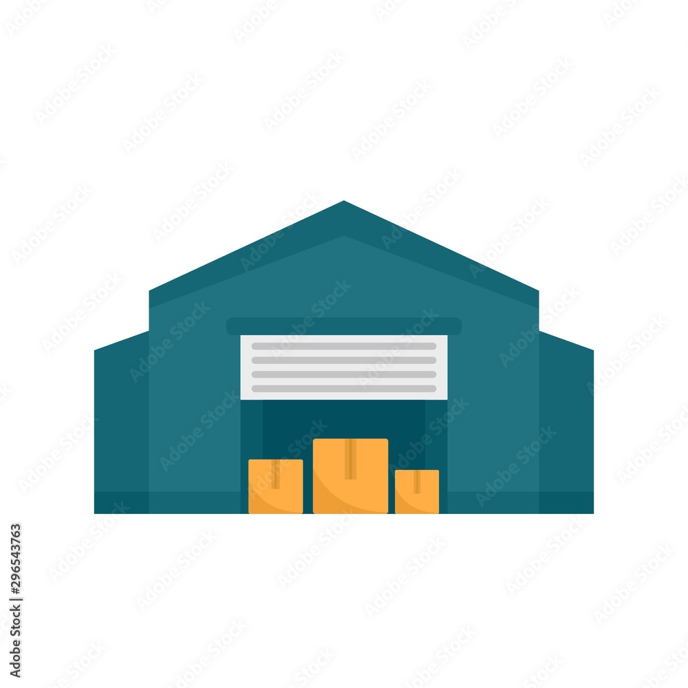 Warehouse building icon. Flat illustration of warehouse building vector ...