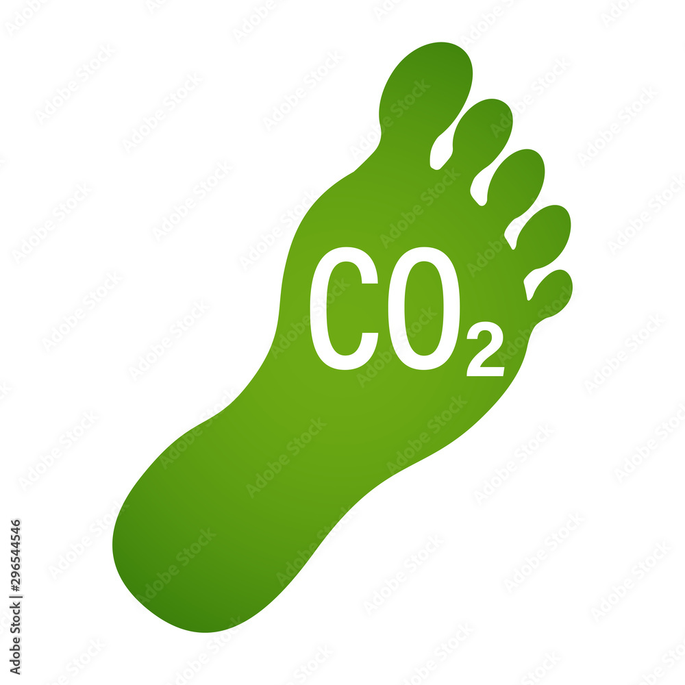 CO2 ecological footprint symbol green eco icon Stock Vector | Adobe Stock
