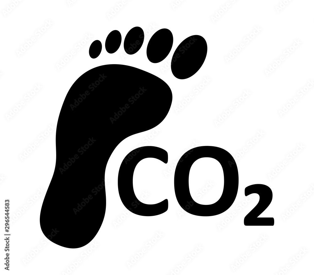 CO2 foot symbol ecological footprint icon Stock Vector | Adobe Stock