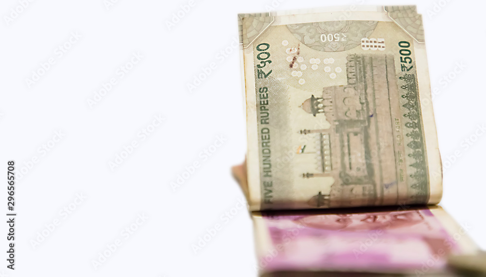 Indian 500, 2000 rupee notes, Indian currency note Folded on white ...