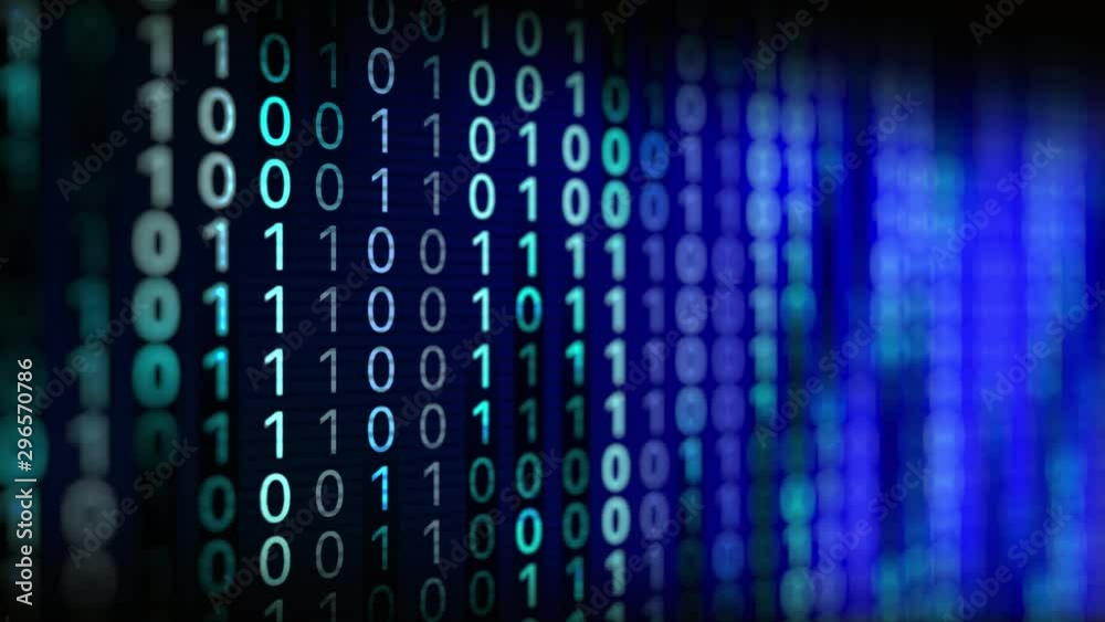 Counting of digital code , Digital code run on screen,Computer language ...
