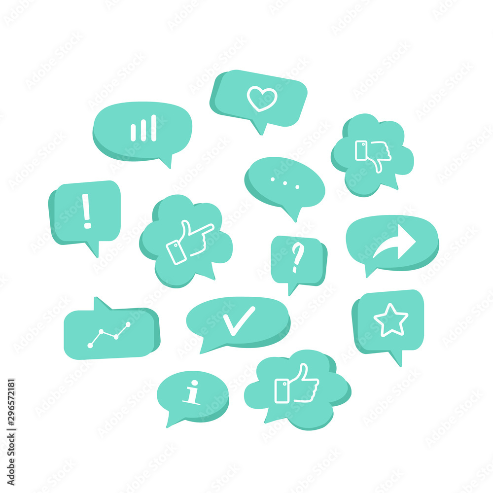 Callouts set with different messages on white background. Vector ...