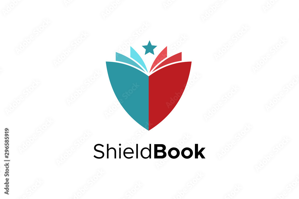 Shield Book logo Protection Security Education Logo Design Stock Vector ...