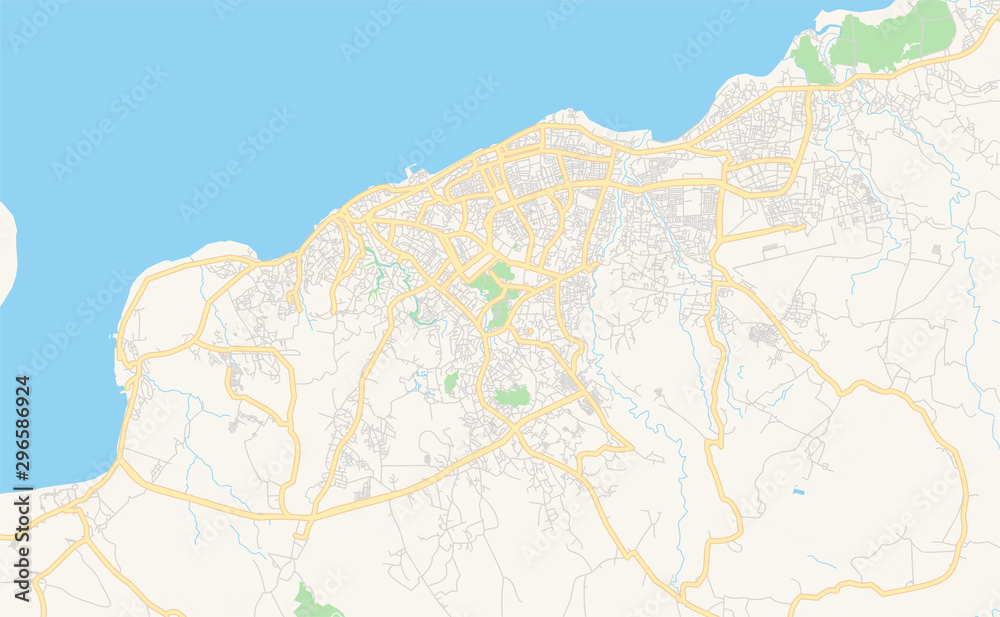 Printable street map of Kupang, Indonesia Stock Vector | Adobe Stock