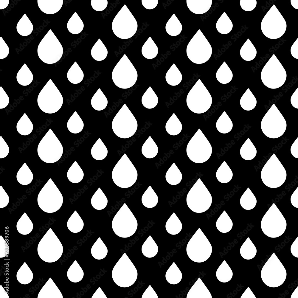 Cute black and white drop background with flat drops. Sweet vector ...