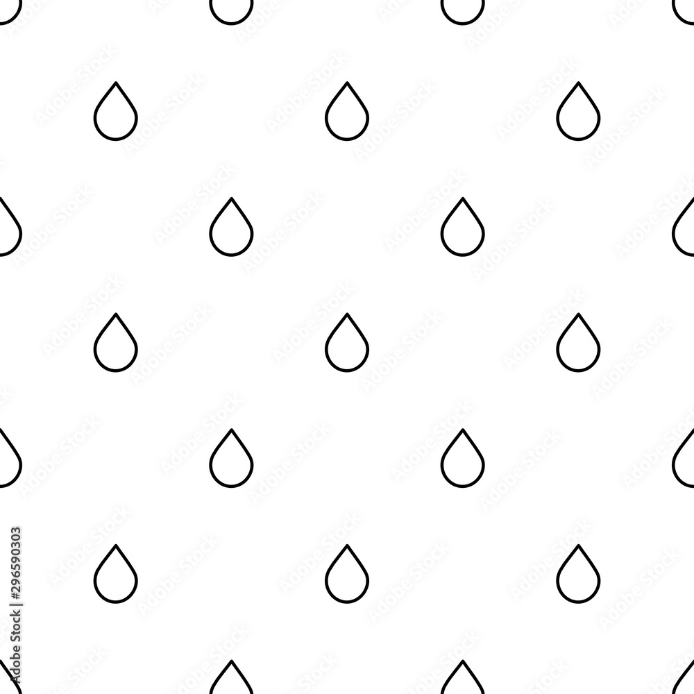 Cute black and white drop pattern with flat line drops. Sweet vector ...