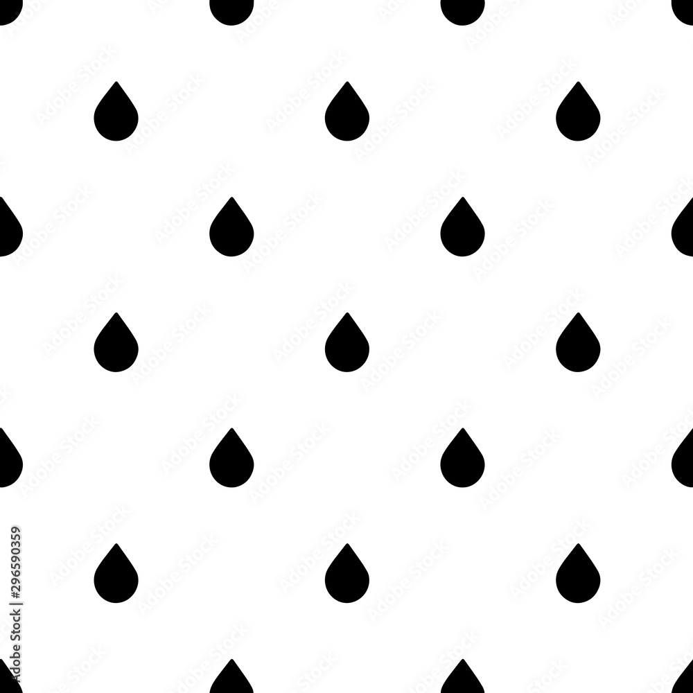 Cute black and white drop pattern with flat drops. Sweet vector ...